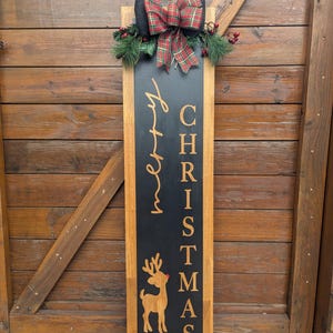 Merry Christmas Porch Leaner / Rudolph / Vertical Holiday Sign ...