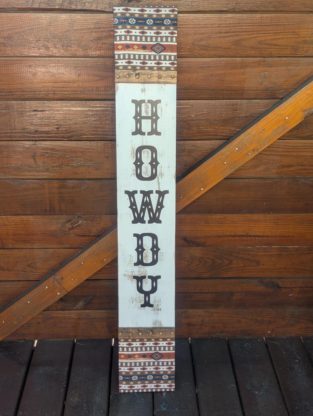 Howdy Wood Porch Leaner, Rustic Vertical Sign for Farmhouse, Outdoor ...