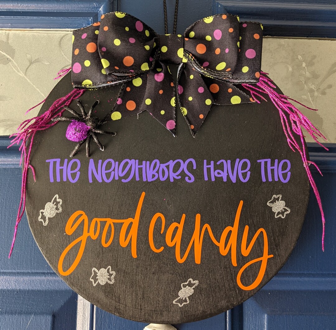 Halloween Door Hanger, Front Door Welcome Sign, Halloween, Wooden Door ...