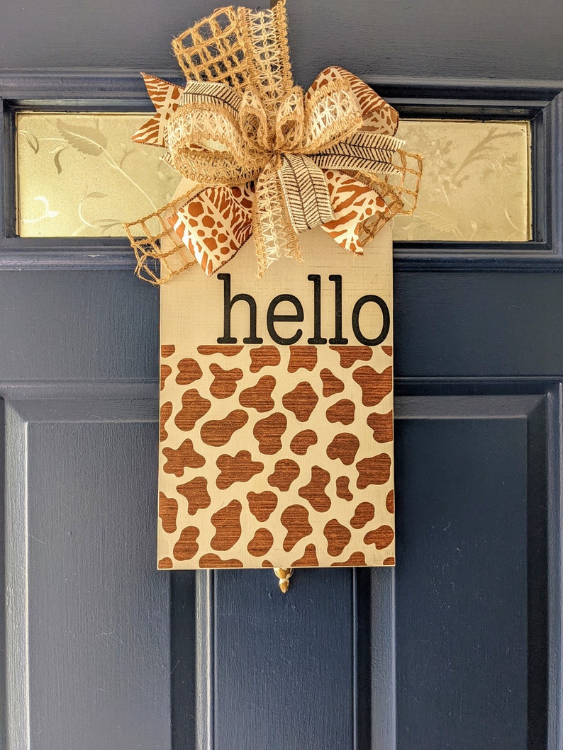 Welcome Large Wooden Door Sign Door Hanger Farmhouse Door - Etsy
