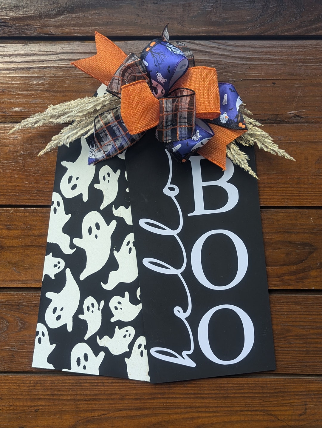 Halloween Front Door Decor, Hello Boo, Halloween Wreath, Ghost ...