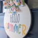 Hello Summer Wood Door Hanger , Summer Wreath, Round Wooden Door Hanger ...