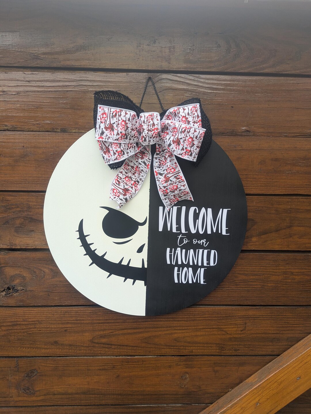 Halloween Front Door Decor | Welcome to Our Haunted Home | Halloween ...