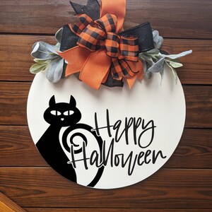 Happy Halloween ,halloween Front Door Decor, Black Cat, ,halloween ...