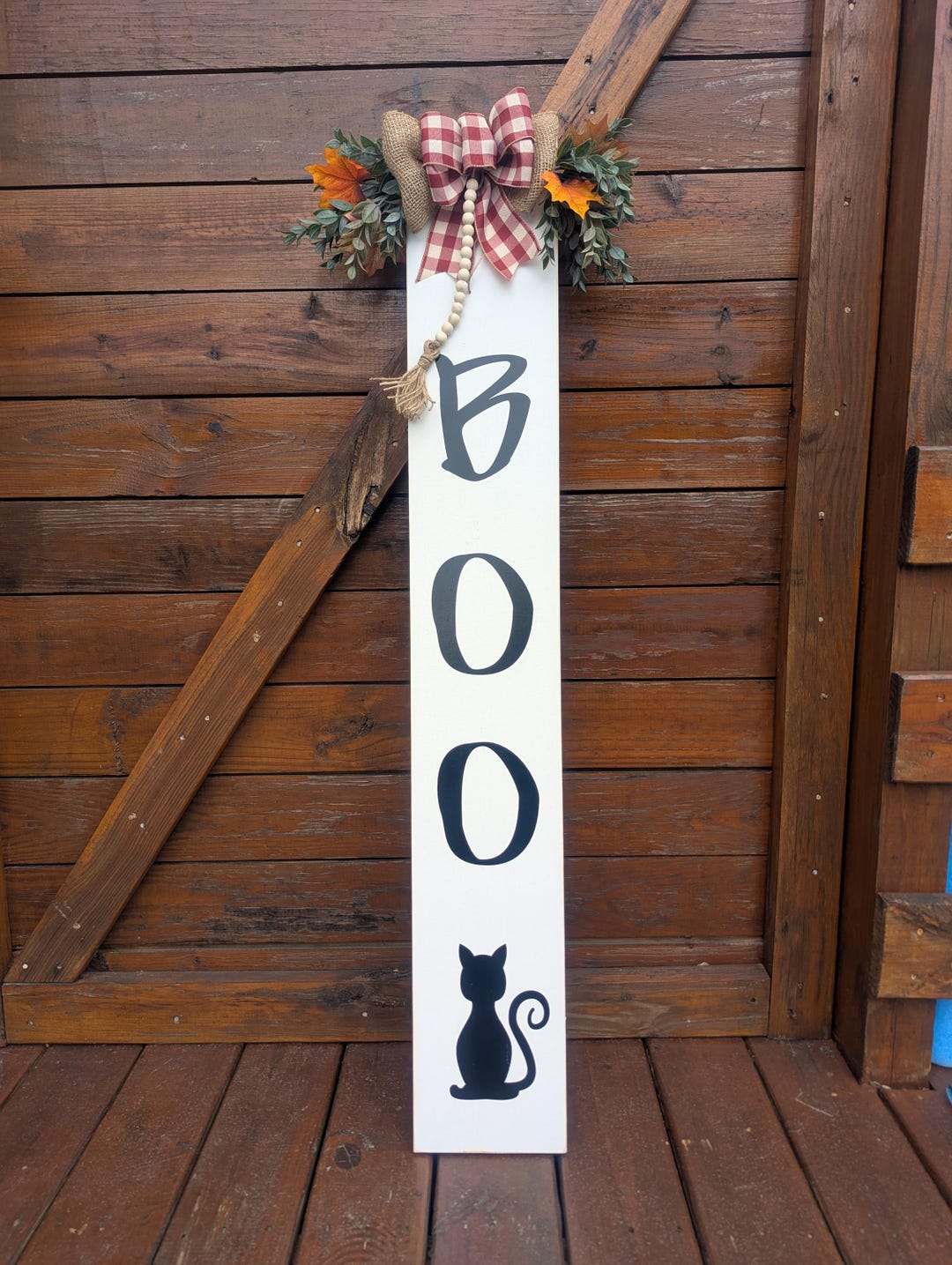 Boo Halloween Porch Leaner Sign / Rustic Fall Front Porch Decor /spooky ...
