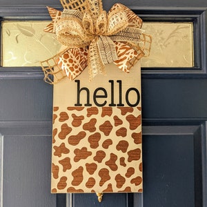 Welcome, Large Wooden Door Sign, Door Hanger, Farmhouse, Door Decor ...