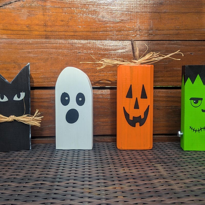 Wood Pumpkin Blocks - Etsy