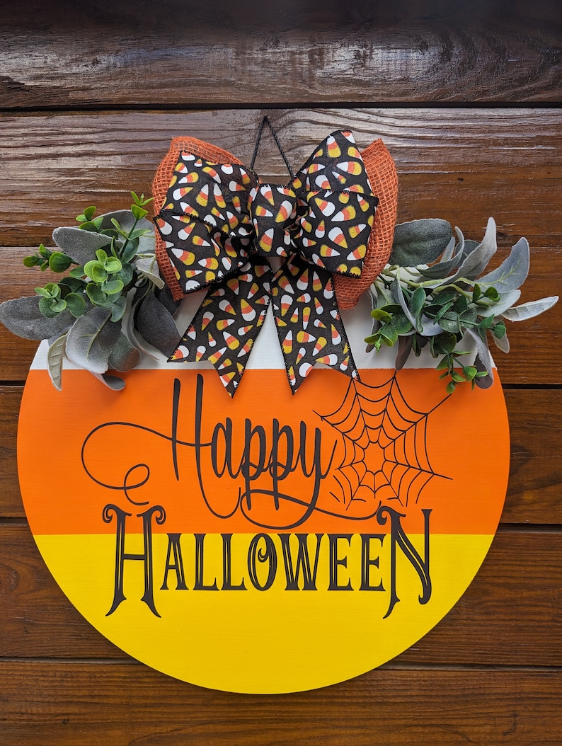 Halloween Front Door Decor, Happy Halloween, Halloween Door Sign ...