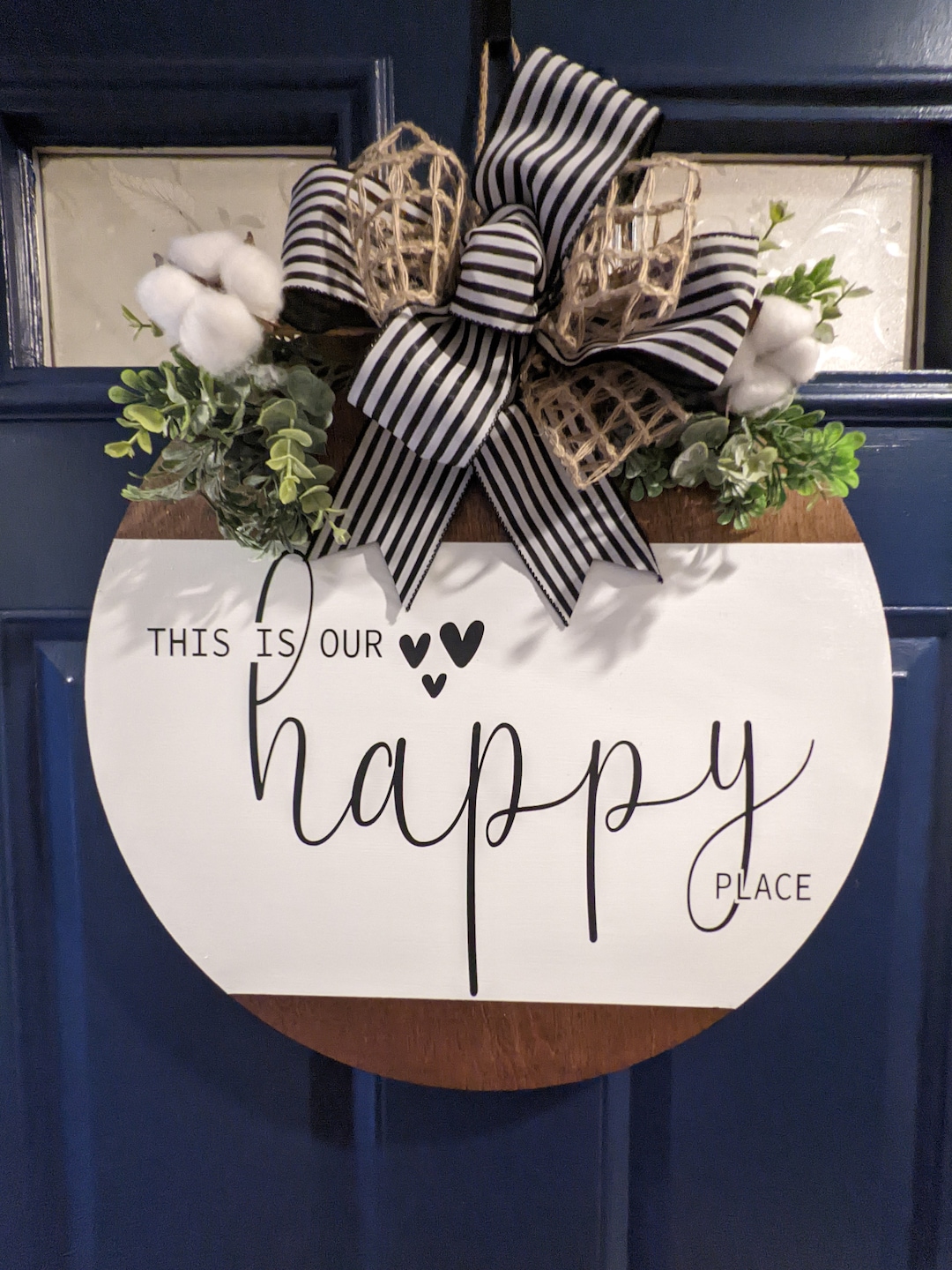Front Door Decor, This is Our Happy Place, Front Door Wreath, Door ...