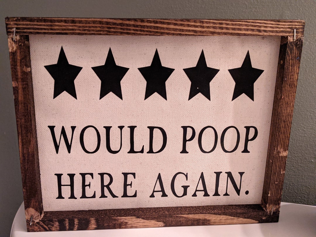 Would Poop Here Again Sign / Bathroom Sign / Bathroom Wall Decor ...