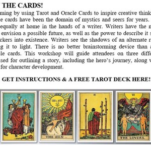 PDF File, Instant Digital Download, Tarot Cards to Plot Your Novel ...