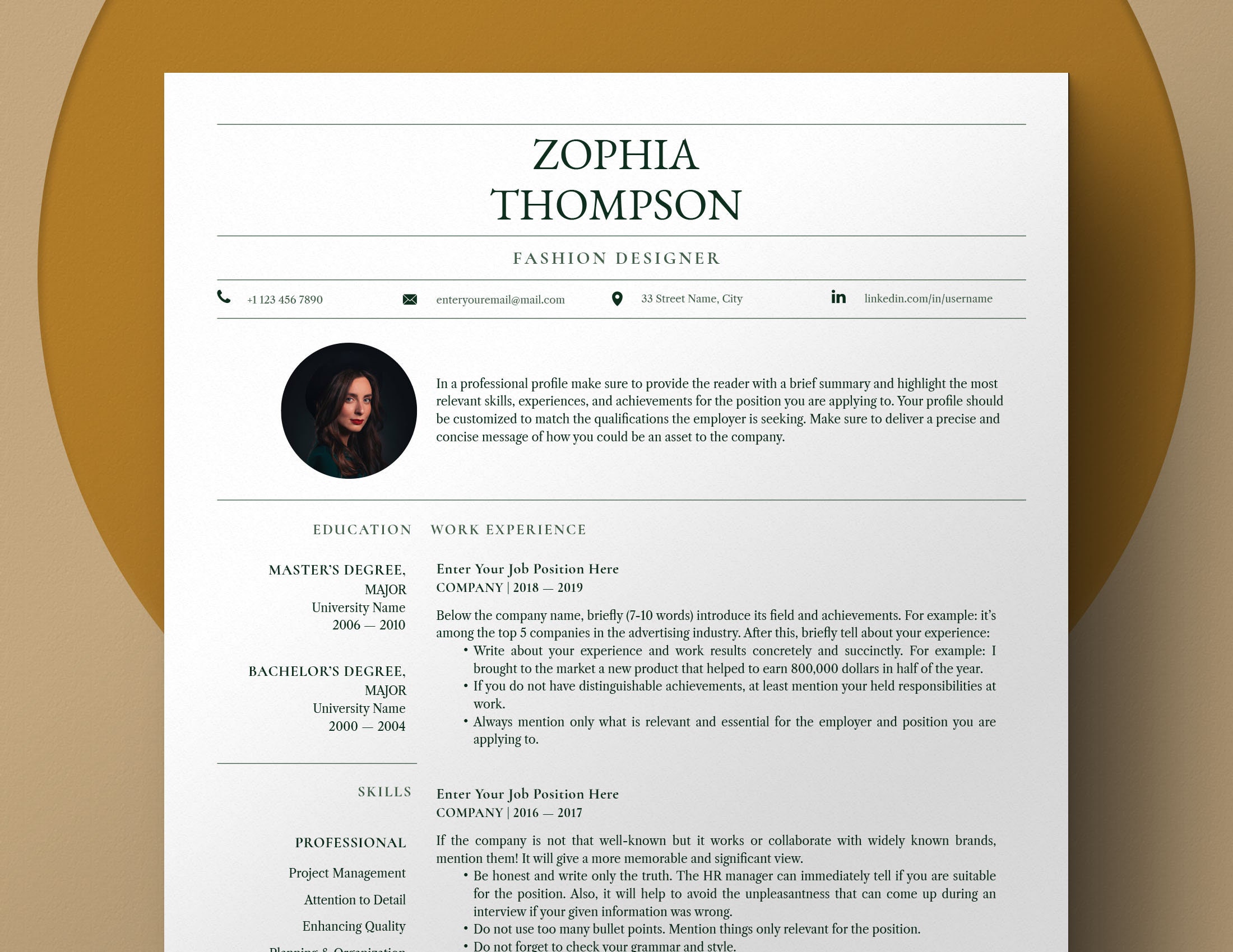 Clean Modern Resume Template for MS Word and Pages CV - Etsy