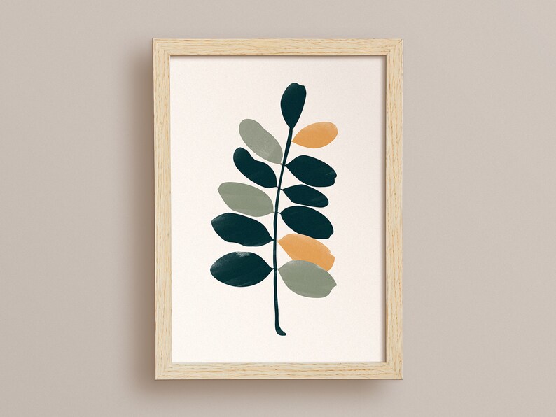 Mid Century Modern Botanical Art Print, A1 Botanical Print, Tropical ...