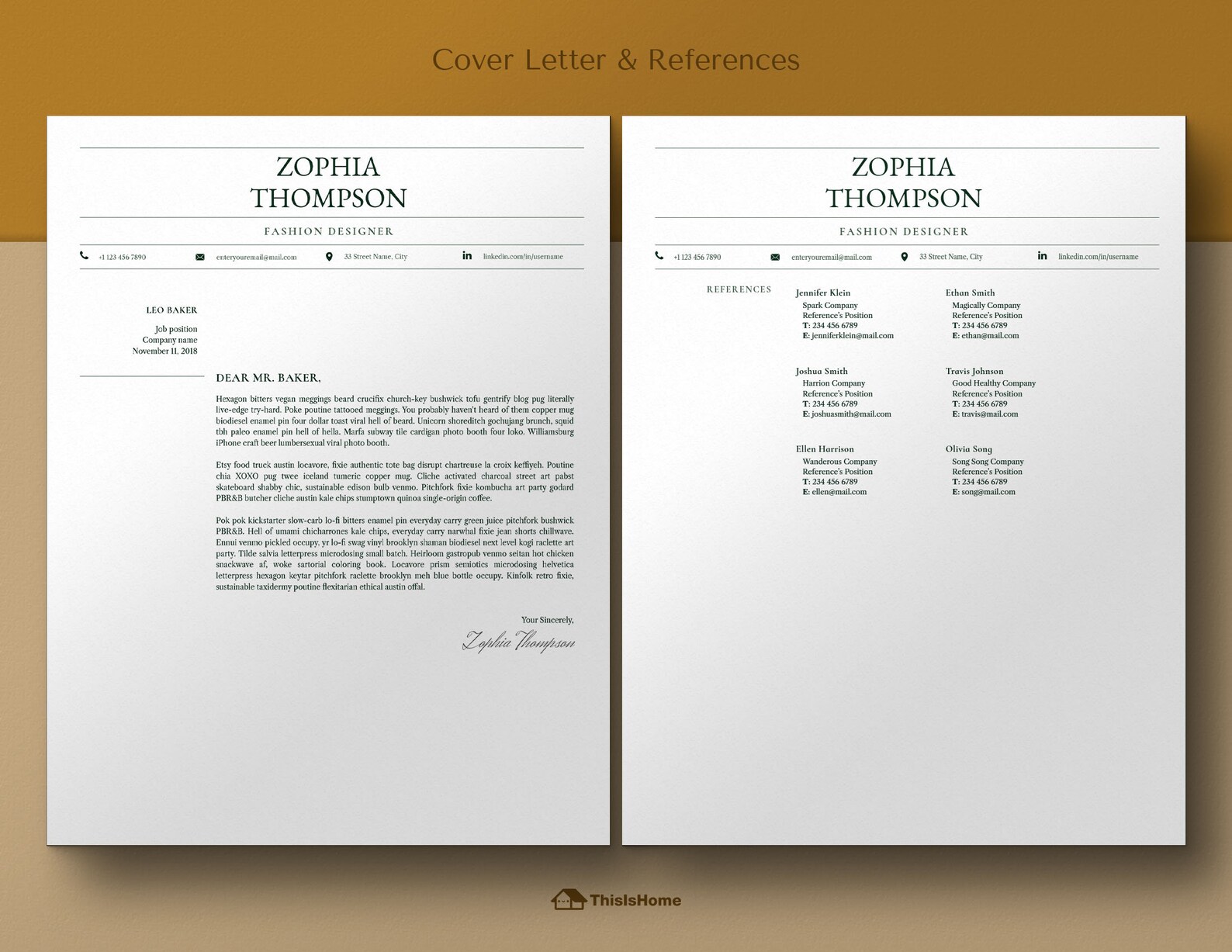 Clean Modern Resume Template for MS Word and Pages CV - Etsy Canada