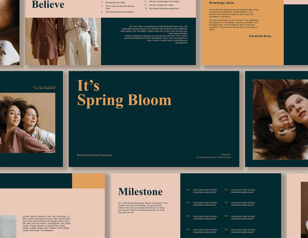 SPRING BLOOM - Powerpoint Template Business Plan for Work From Home ...