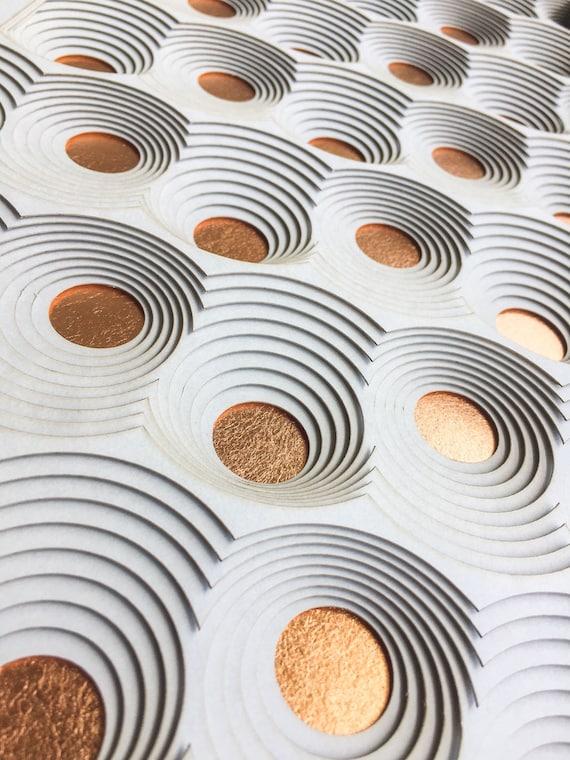 Framed 3D Art Layered Paper Wall Sculpture Abstract Pattern | Etsy