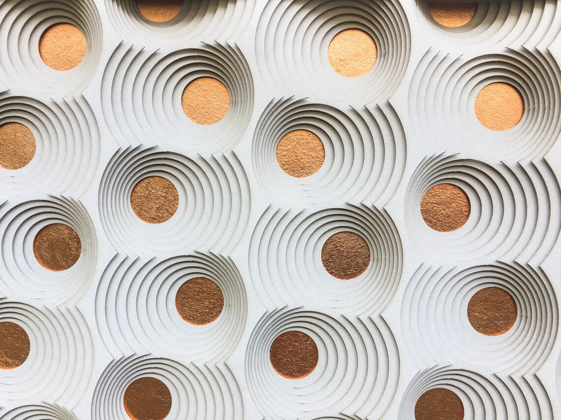 Framed 3D Art, Layered Paper Wall Sculpture, Abstract Pattern, Paper ...