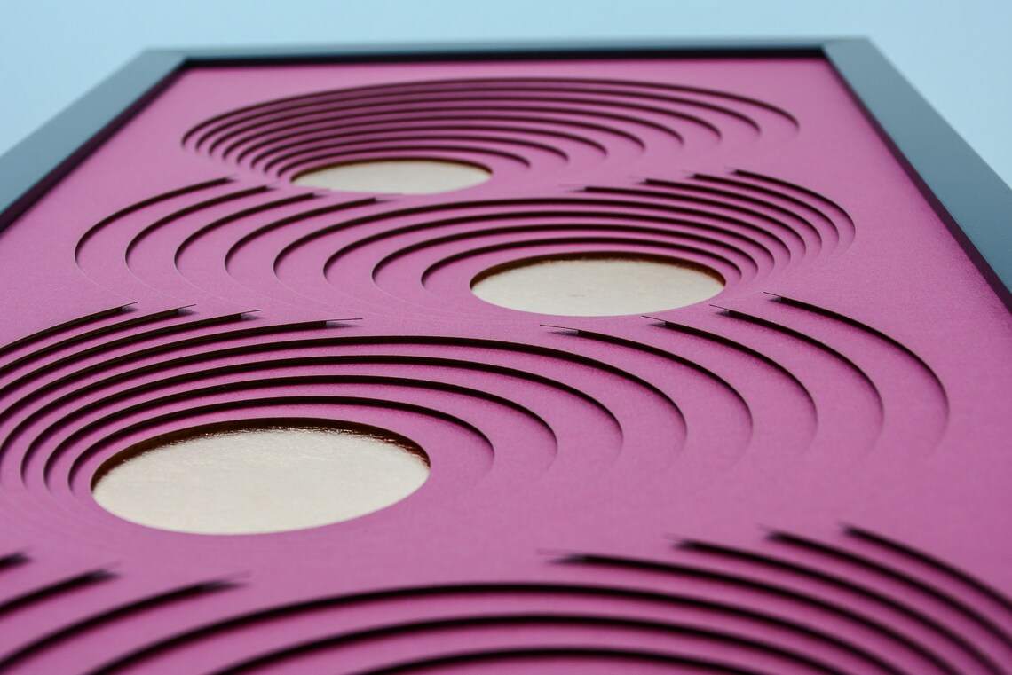 Framed 3D Art Paper Wall Sculpture Layered Abstract Pattern - Etsy