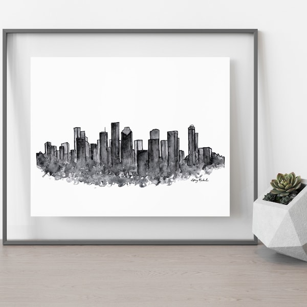 Houston Skyline Painting - Etsy
