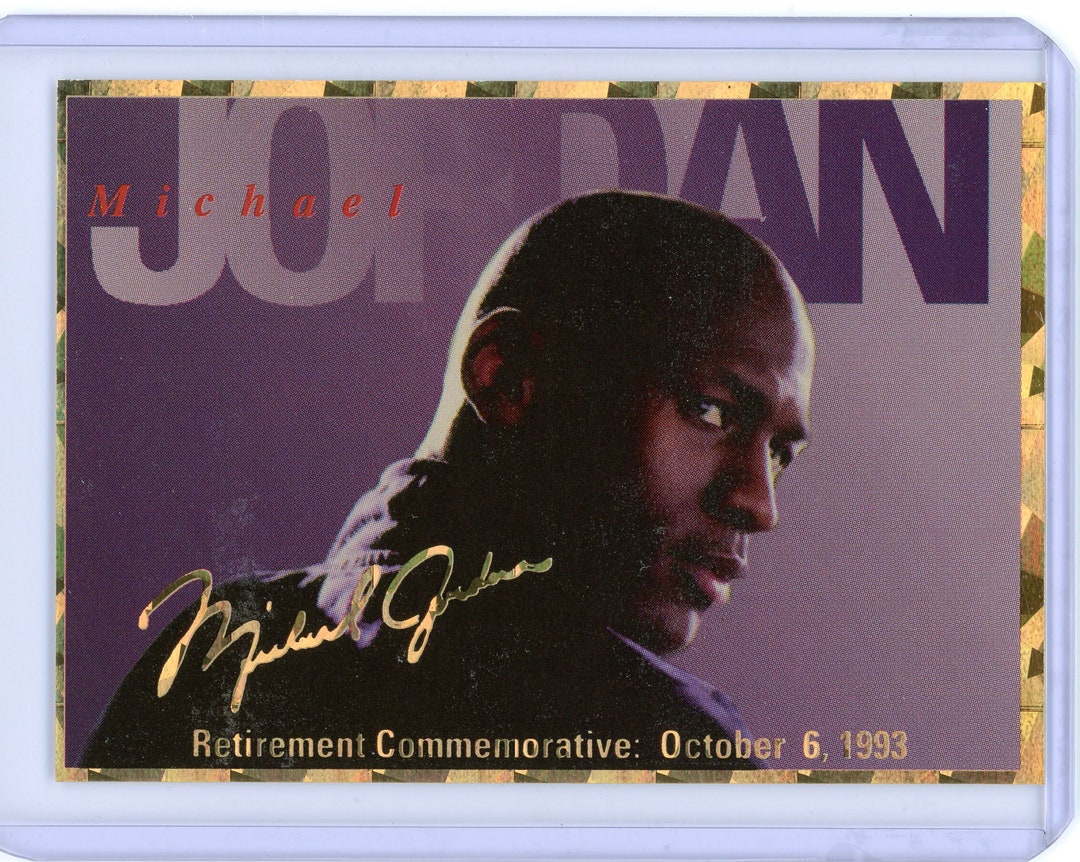 MJ Michael Jordan Retirement Gold Foil Card Collectible Promo Card ...