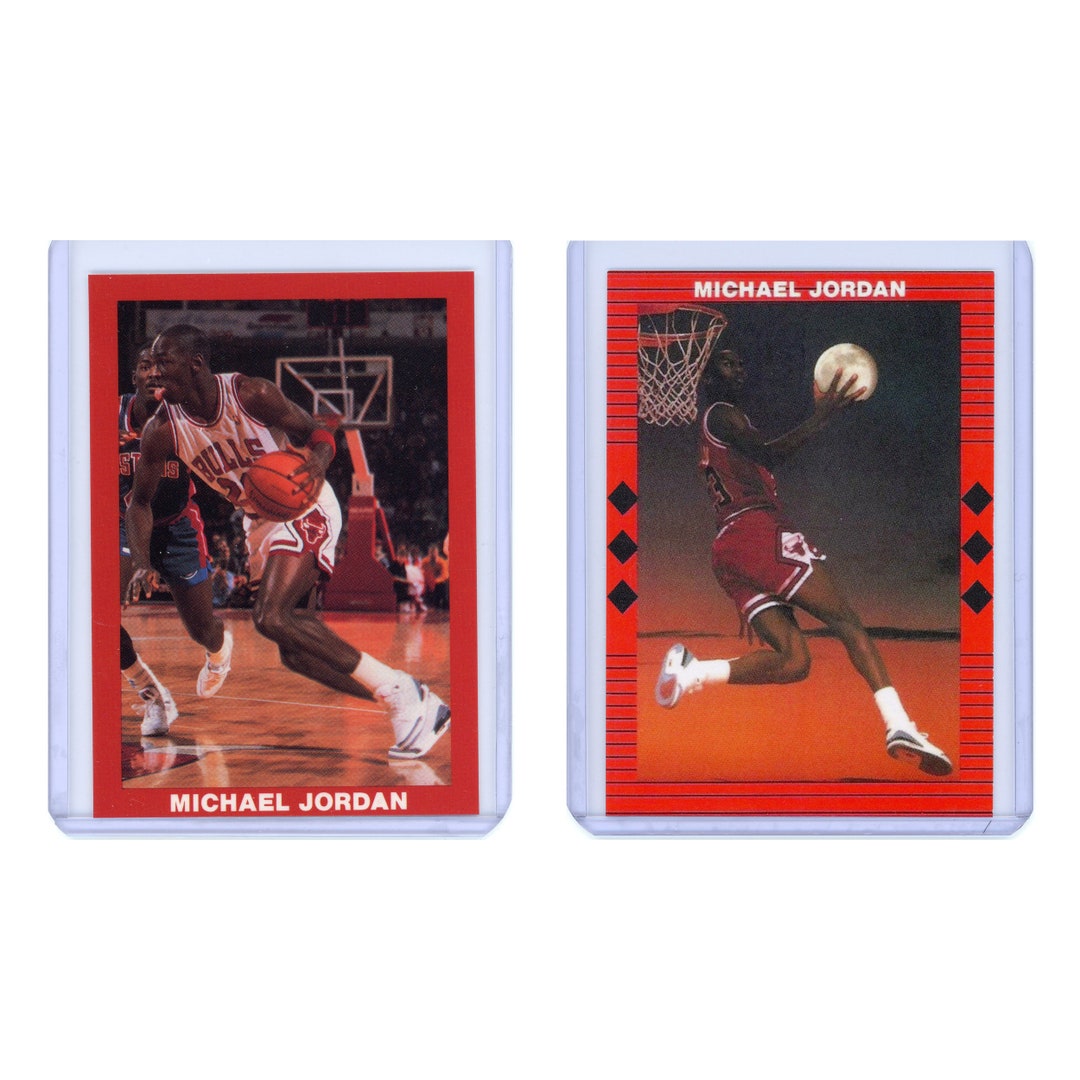 SET OF 2 90s Michael Jordan Dunk Moon Layup Air Jordan Bulls Red Promo ...