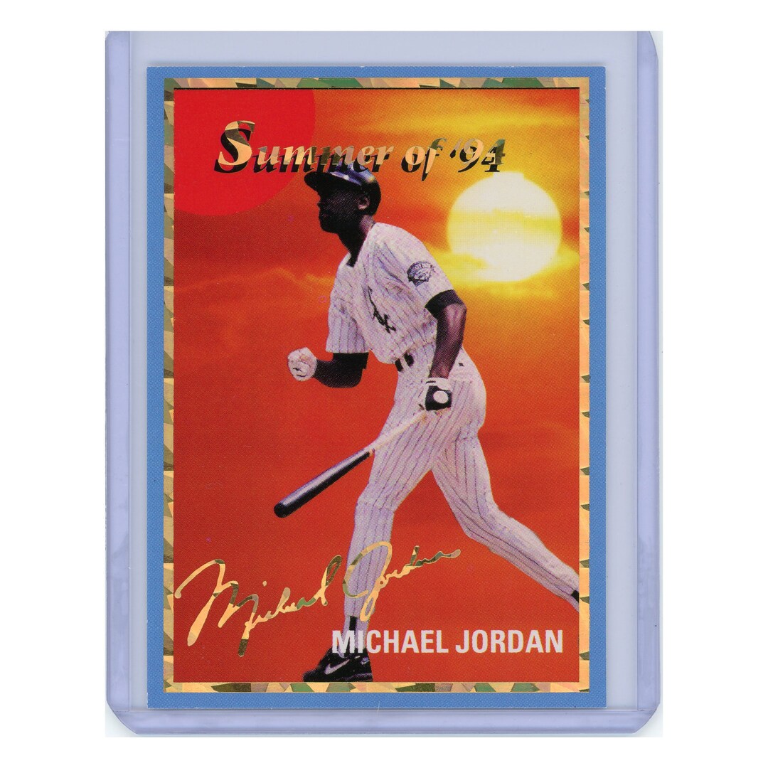 MJ Michael Jordan SUMMER of 94 Gold Prism Auto Baseball Promo Card - Etsy