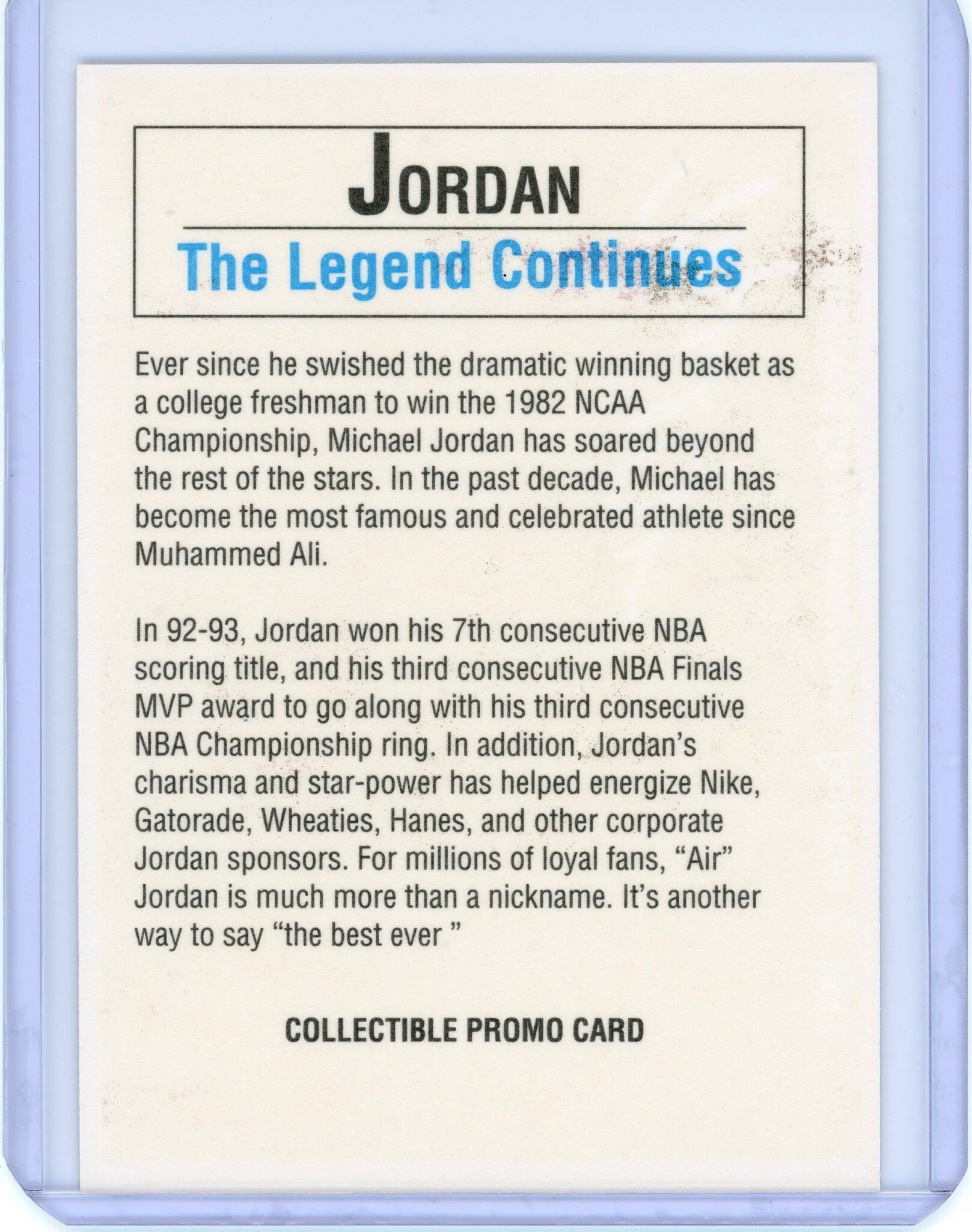 MJ Michael Jordan Retirement Gold Foil Card Collectible Promo Card ...