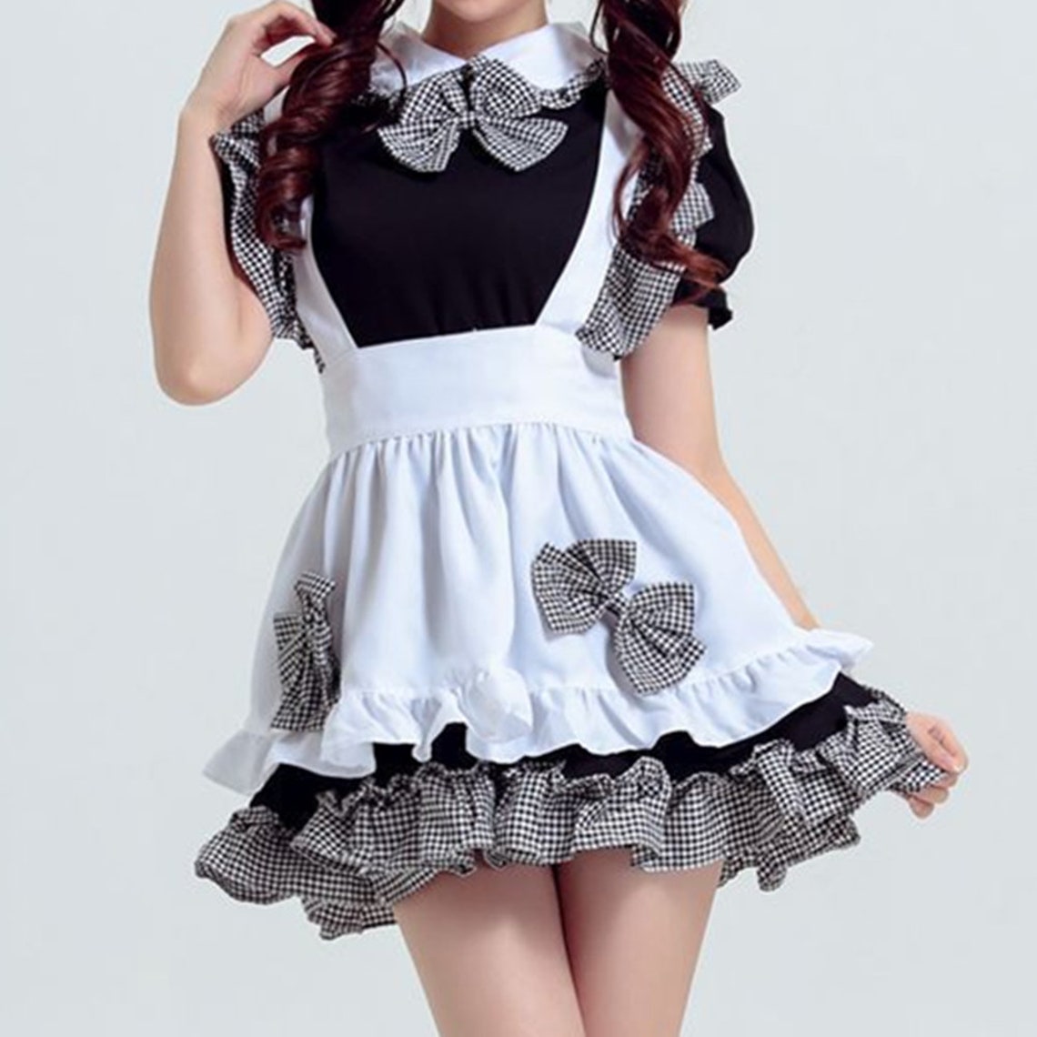 Maid Dress Black Costume Dress with White Headband and Apron | Etsy