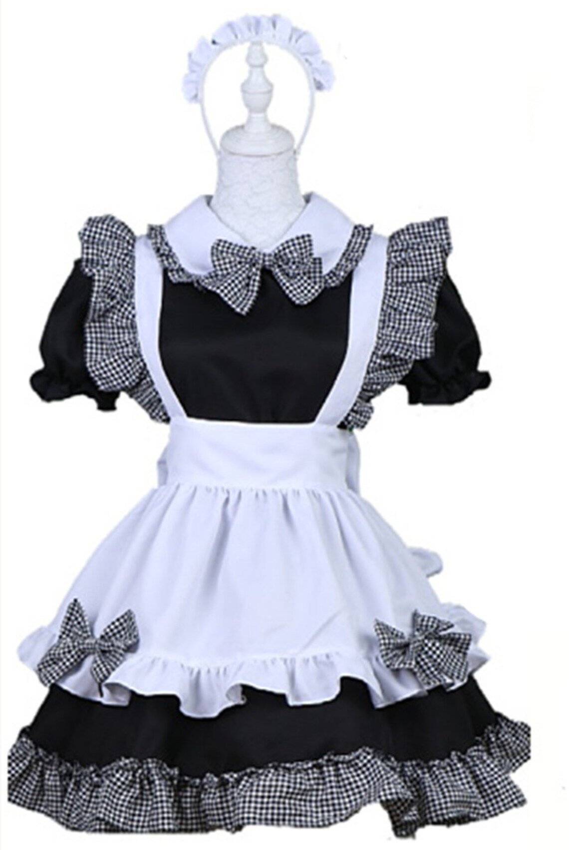 Maid Dress Black Costume Dress with White Headband and Apron | Etsy