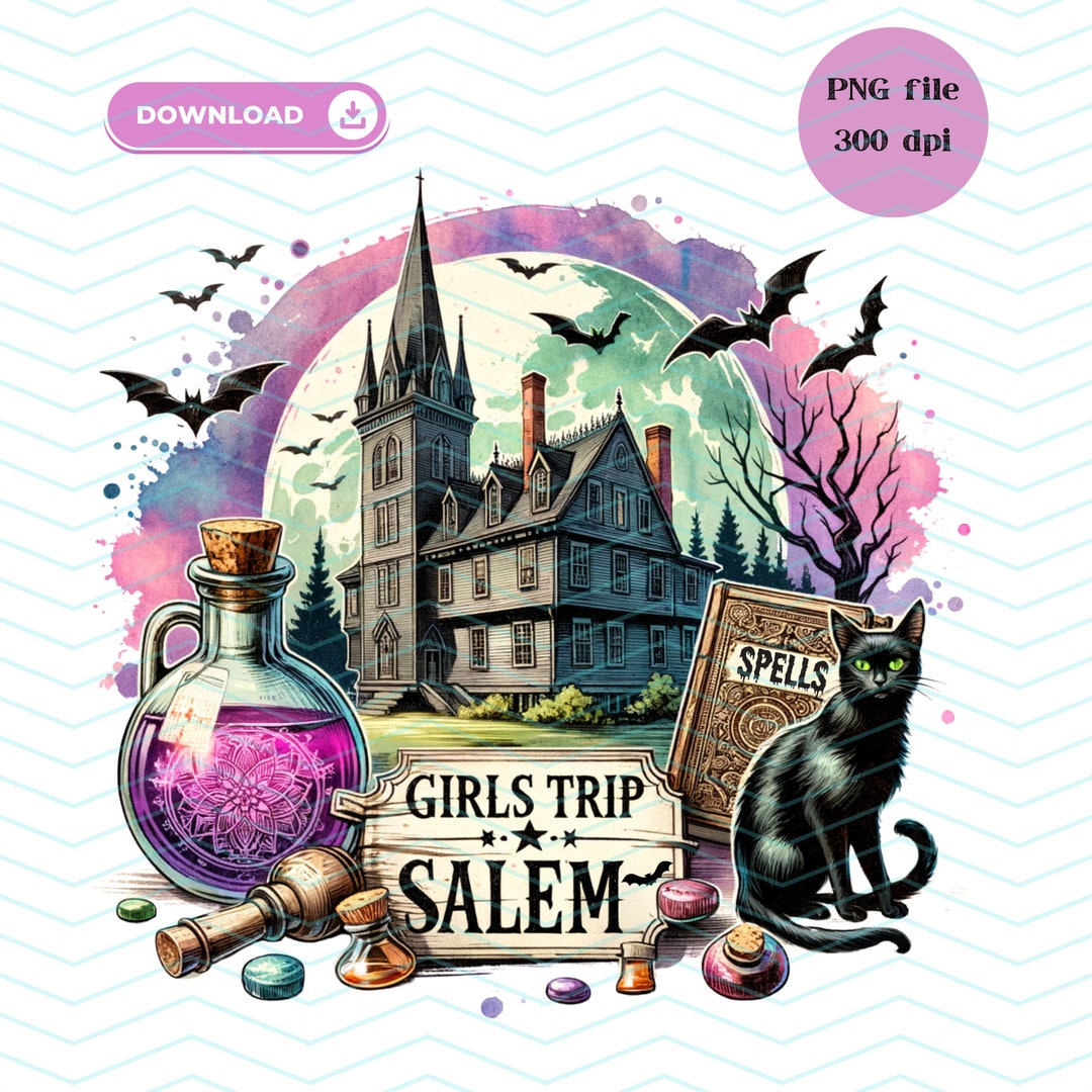 Salem Halloween Shirt Sublimation Halloween Bachelorette Girls Trip to ...