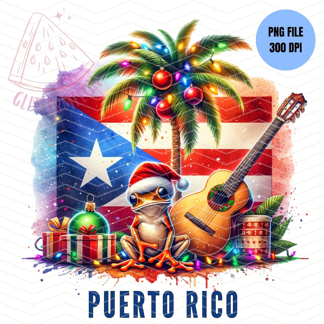 Puerto Rico Christmas Tshirt Sublimation Design PNG Boricua Tshirt ...