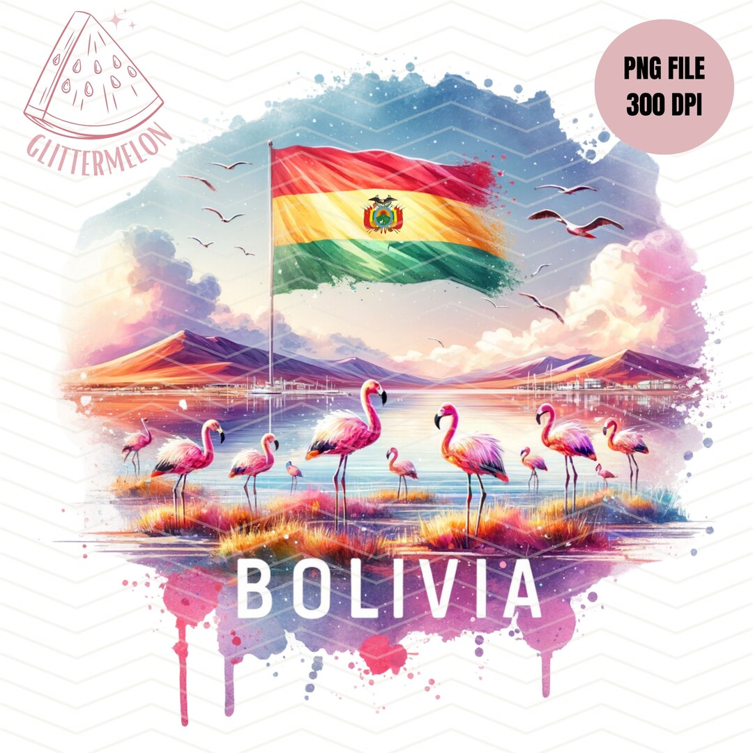 Bolivia Tshirt Sublimation Design PNG Laguna Colorada Flamingos Red ...