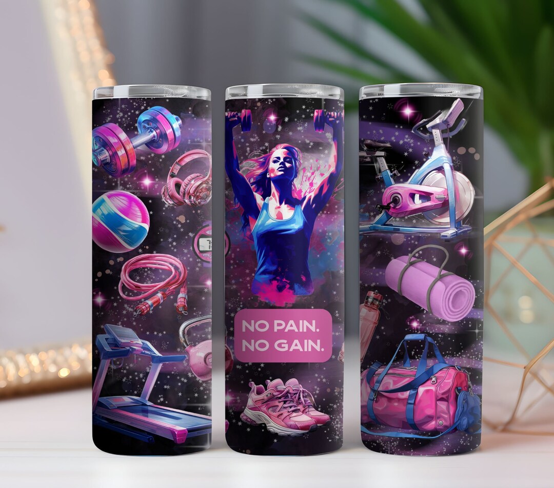 Workout Sublimation Tumbler Wrap, Motivational Gym Design (digital ...