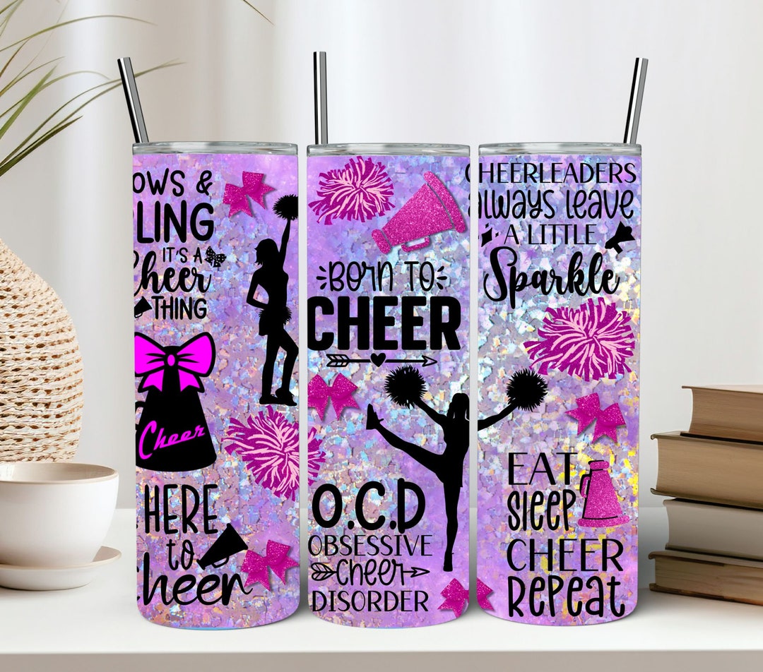 Cheer Sublimation Tumbler Wrap Motivational Sport Cheerleader 20 Oz ...