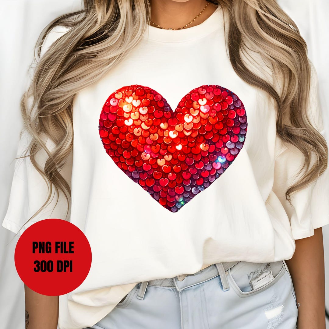 Red Heart Sublimation PNG Coquette Valentines Love Heart Shirt Red ...