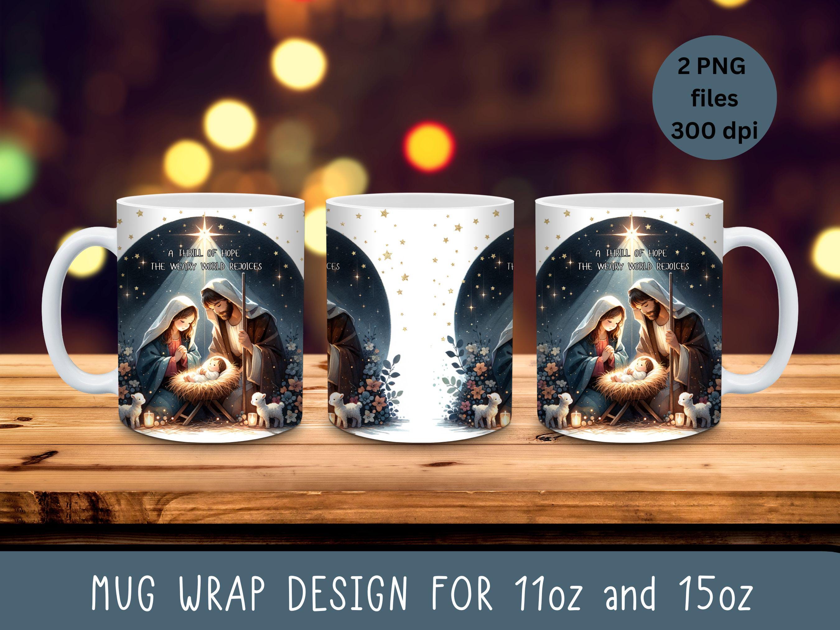 Holy Family Mug Wrap PNG Sublimation 11oz 15 Oz Coffee Tea Mug PNG ...