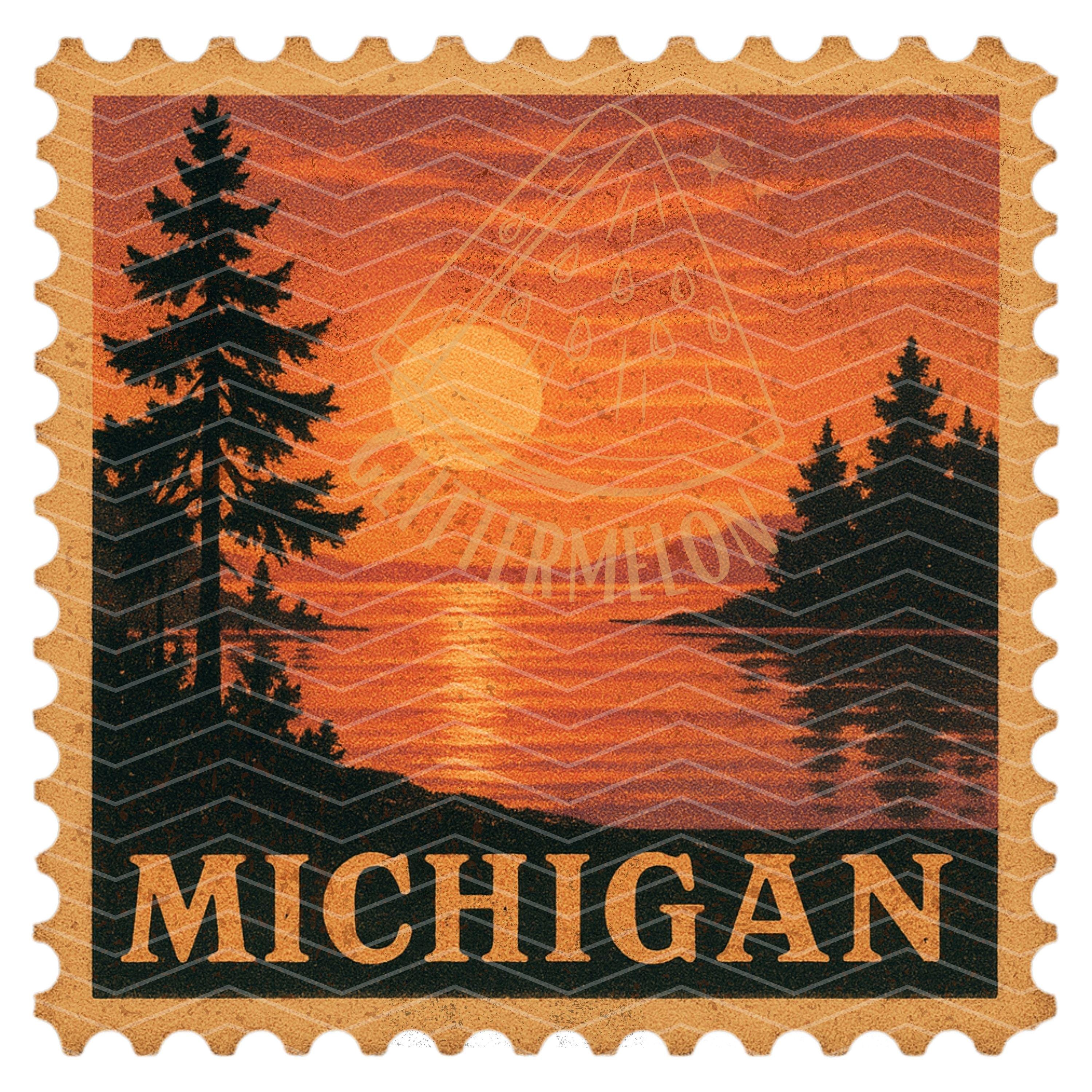 Michigan Stamp PNG Sublimation Michigan State Tshirt Michigan Gift ...