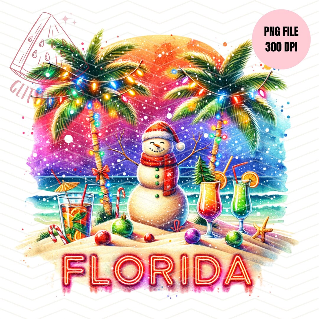 Christmas in Florida Sublimation Design PNG Tropical Palm Christmas ...