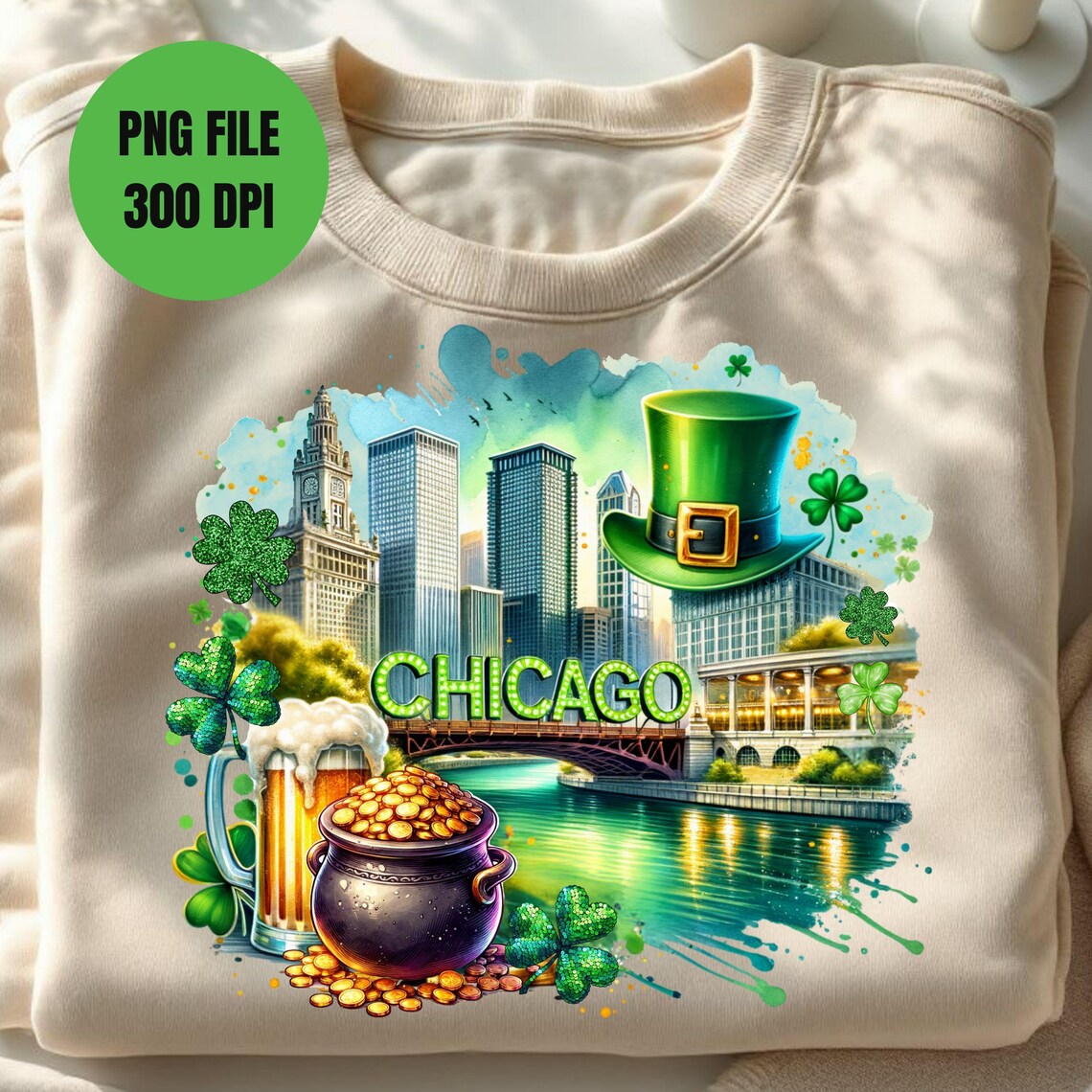 Chicago Sublimation PNG Happy St. Patrick's Day Shirt Chicago Trip 2025 ...