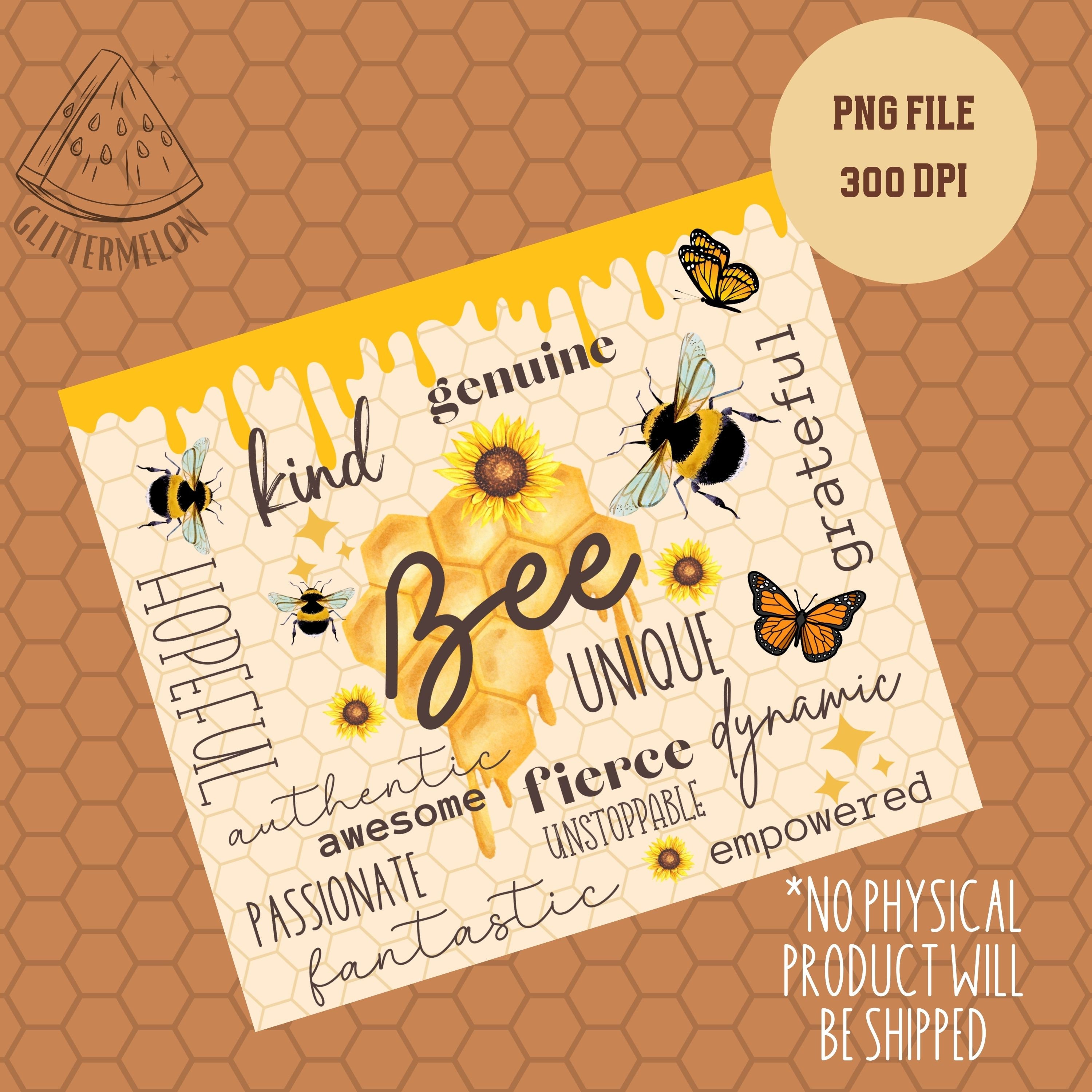 Sunflower Bee Positive Affirmations Sublimation Tumbler PNG Design 20 ...