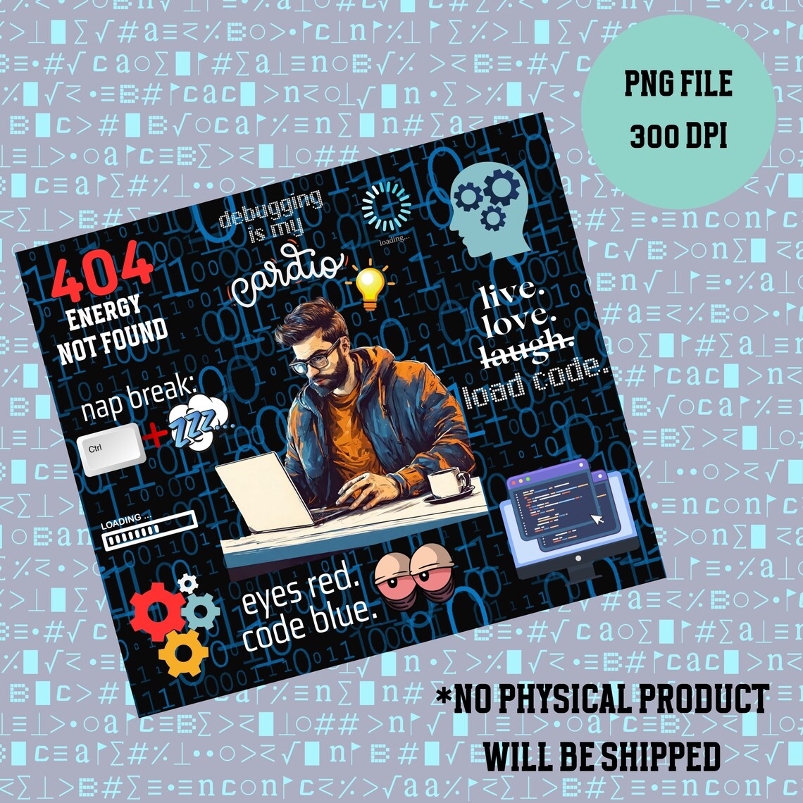 Programmer Sublimation Tumbler Wrap PNG 20 Oz Straight Skinny Work ...