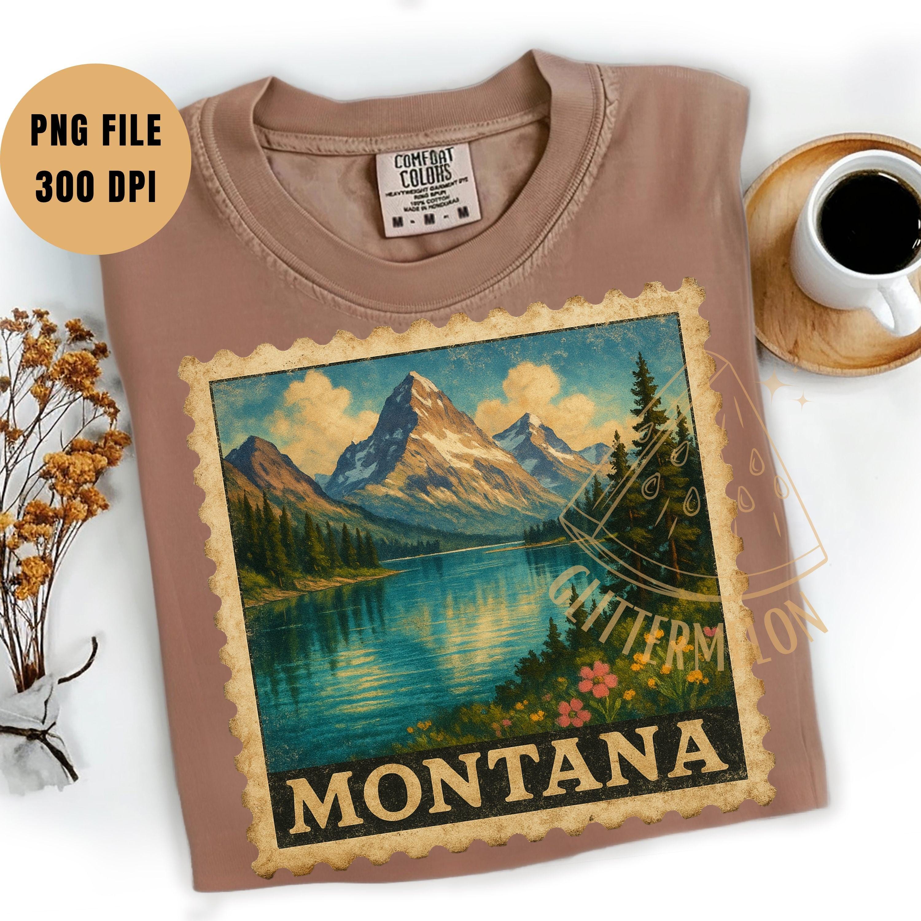 Montana Stamp PNG Sublimation Montana State Shirt Montana Trip 2025 US ...