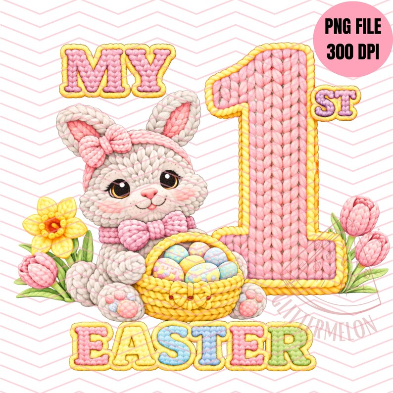 Baby Girl's First Easter PNG, Bunny Sublimation Design (digital ...