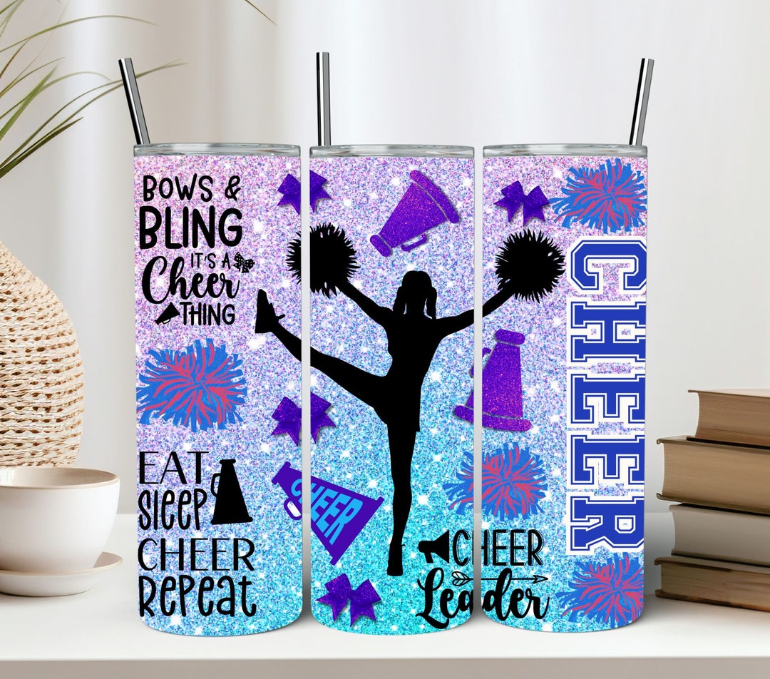 Cheer Sublimation Tumbler Wrap Motivational Sport Cheerleader 20 Oz ...