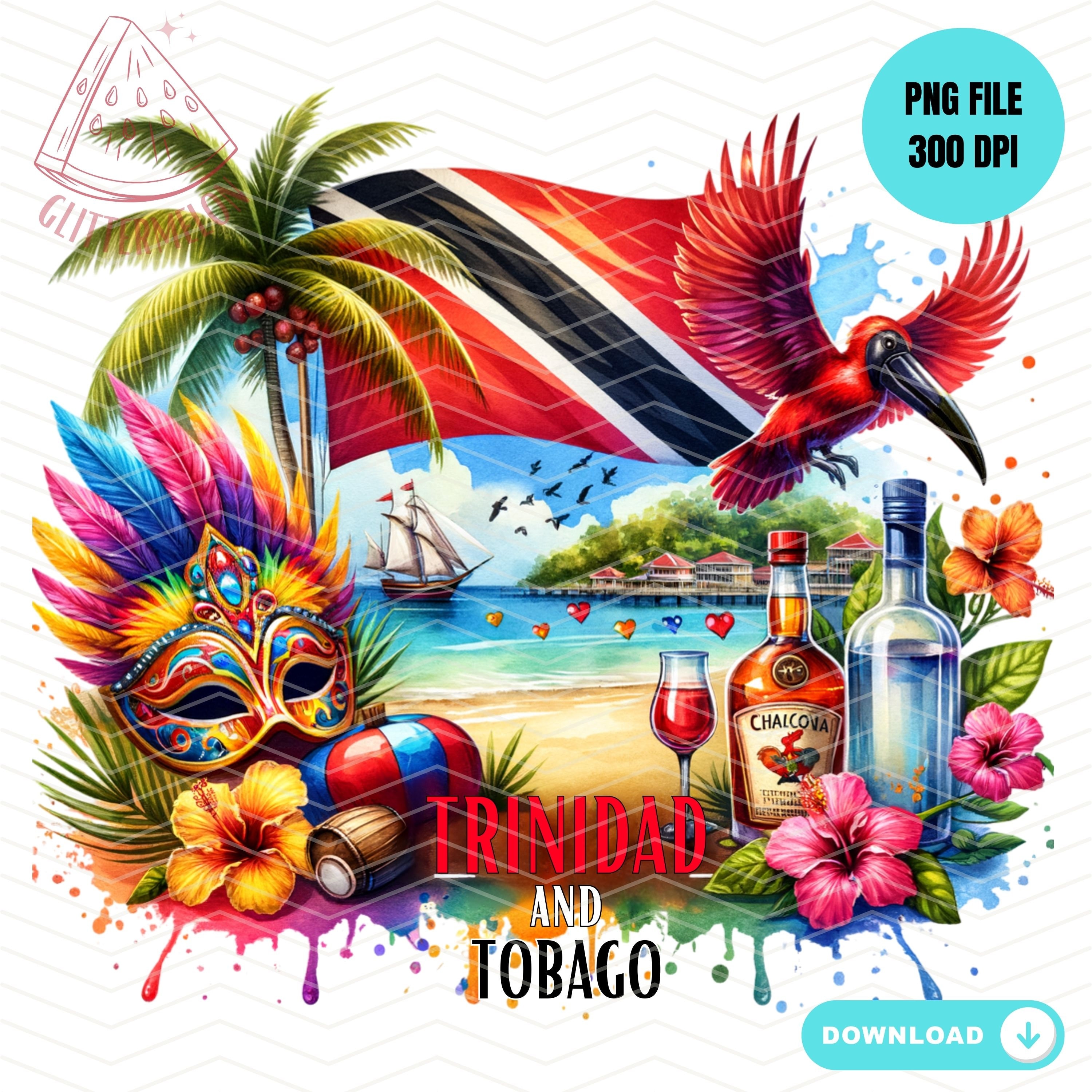 Trinidad and Tobago Tshirt Sublimation PNG Trinidad Flag Girls Trip ...