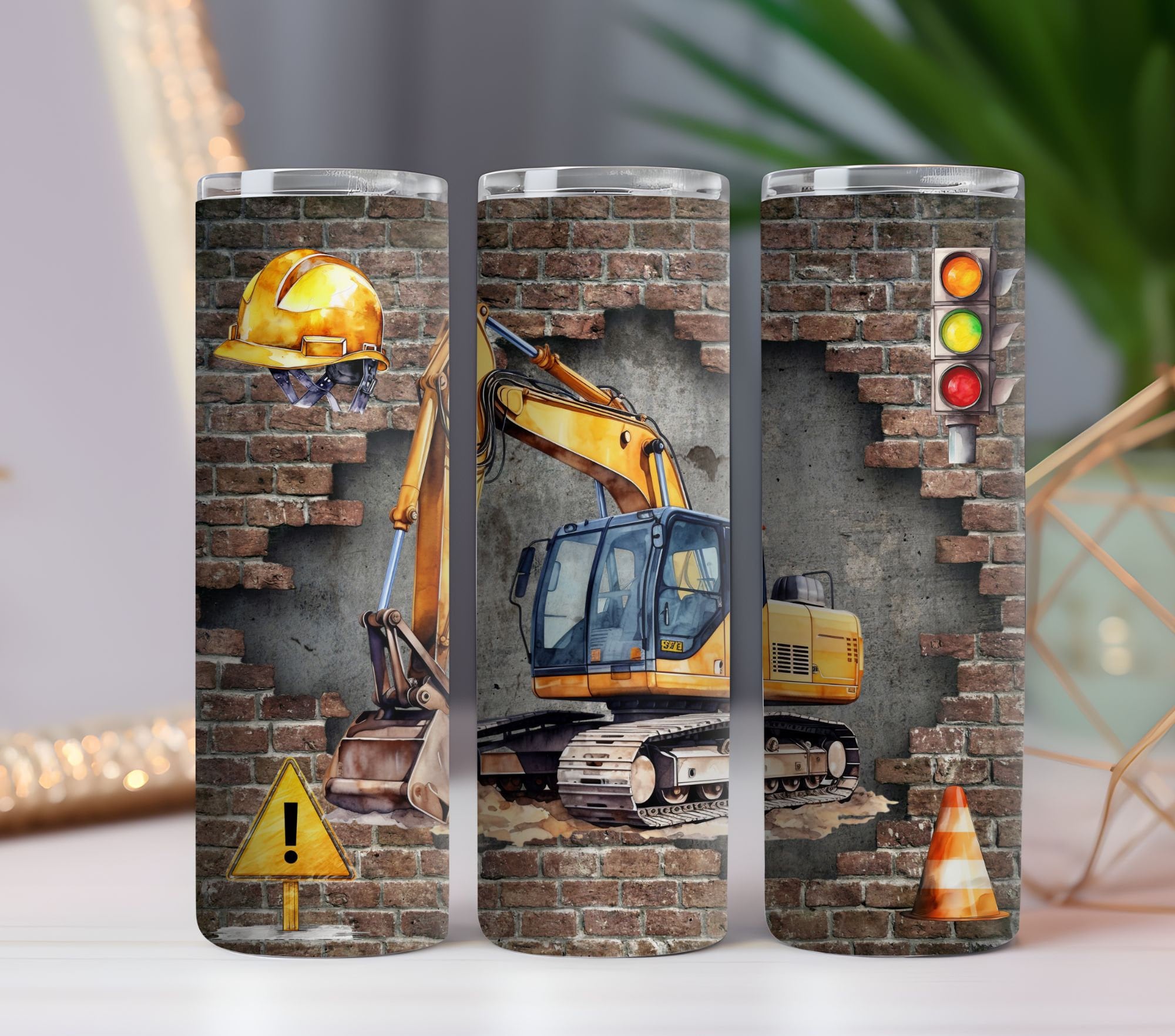 Construction Tumbler Wrap Sublimation PNG Video Vehicles Trucks ...