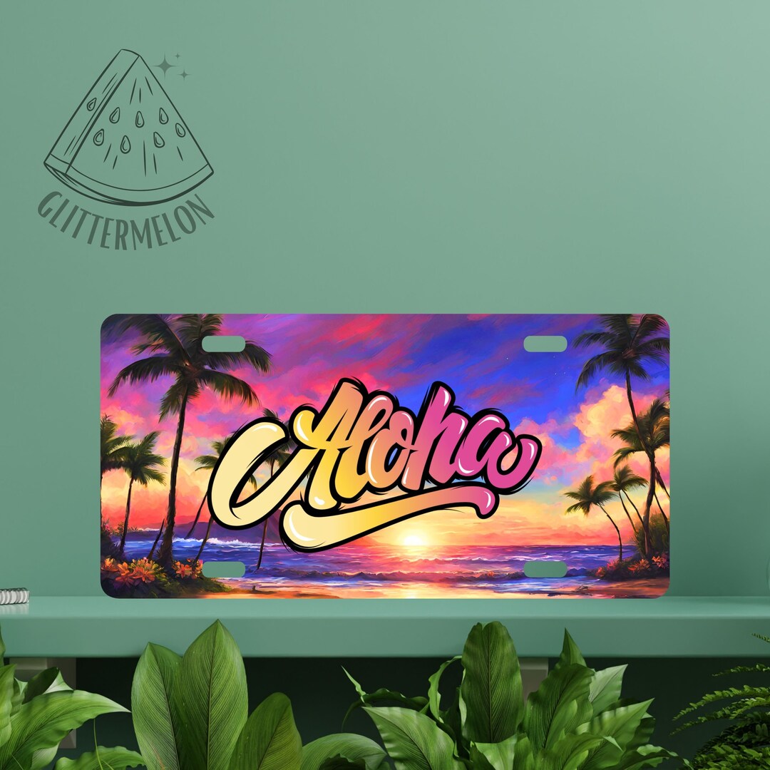 Hawaii License Plates Bundle Sublimation Design Car Aloha License Plate ...