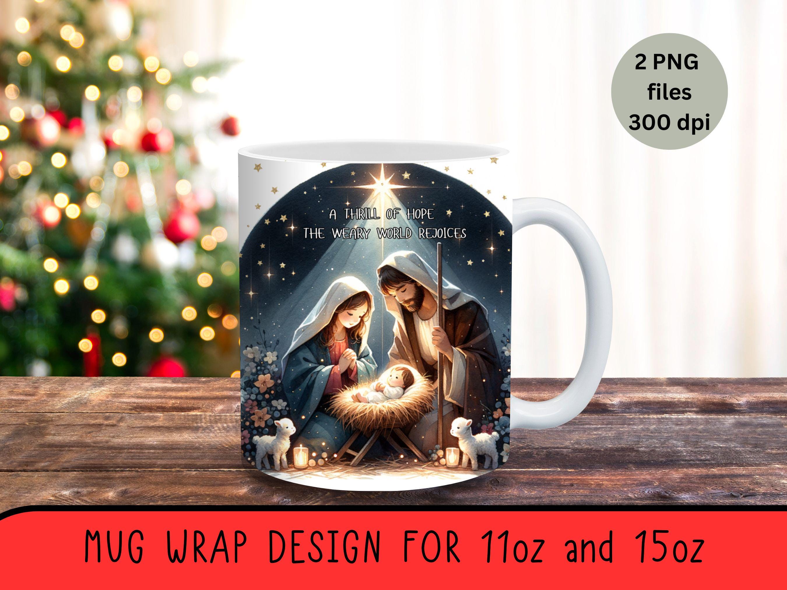 Holy Family Mug Wrap PNG Sublimation 11oz 15 Oz Coffee Tea Mug PNG ...