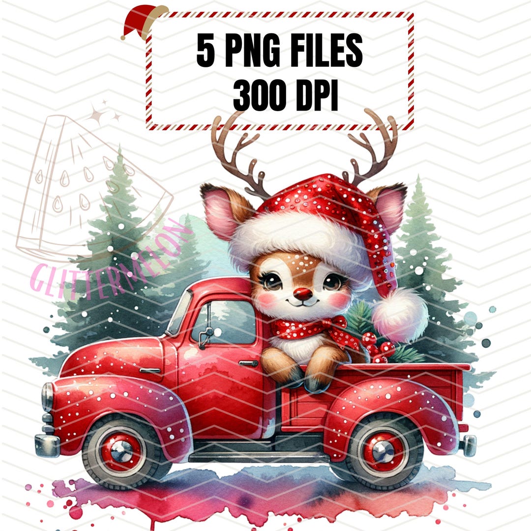 Christmas Reindeer Clipart Bundle Sublimation Design PNG Christmas Red ...