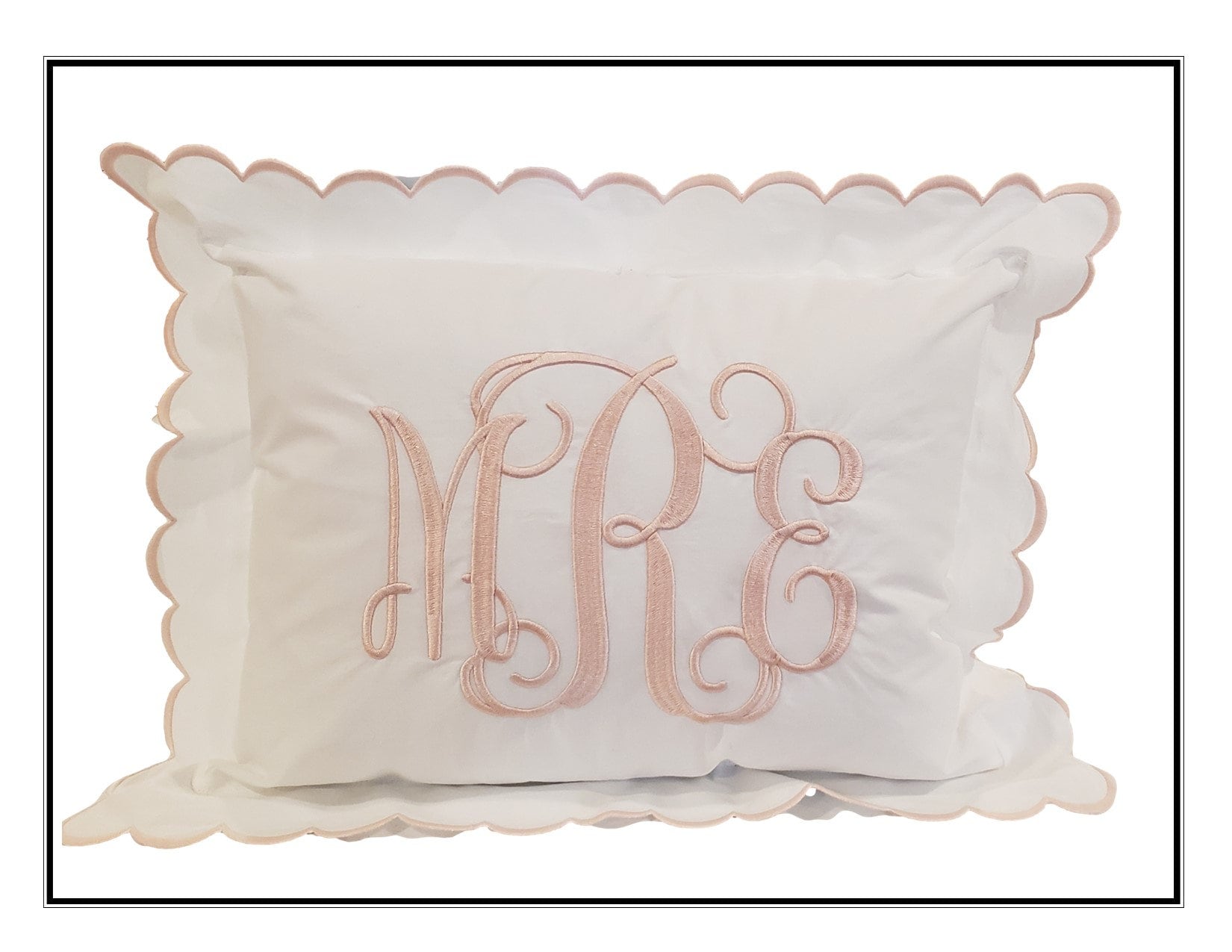 Personalized Scalloped Edge Sham Pillow and Insert - Etsy